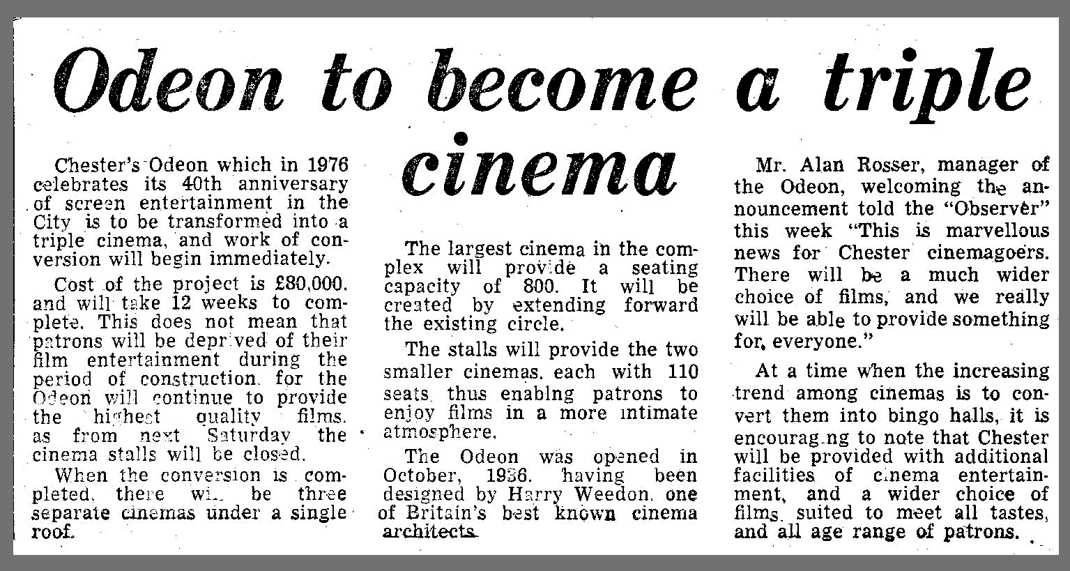 Odeon Cinema, Chester. - Chester Cinemas
